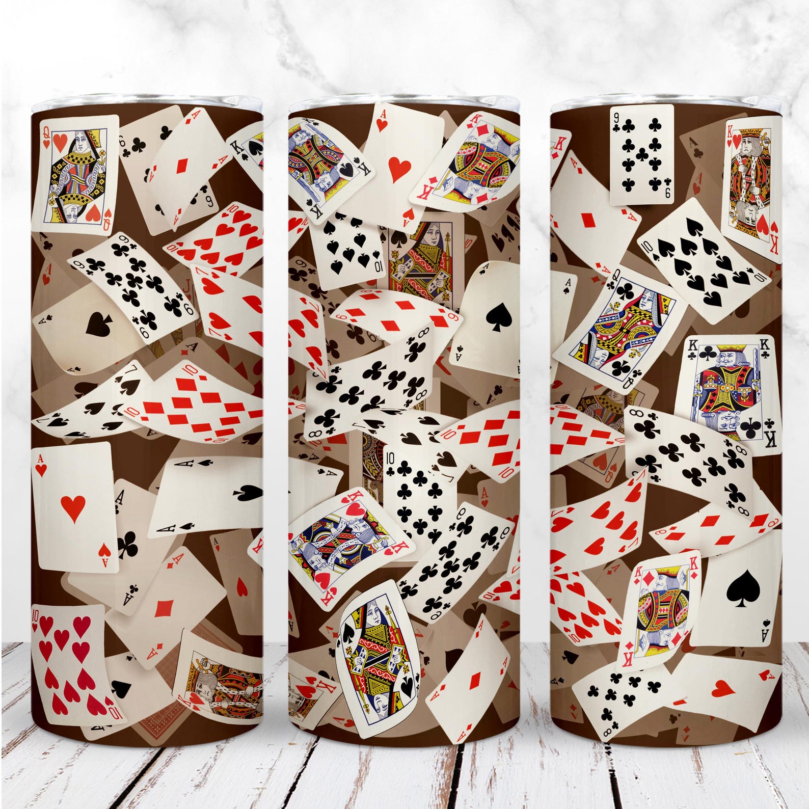 Playing Cards Tumbler Wrap PNG 20oz Skinny Tumbler Game Casino Poker 3D ...