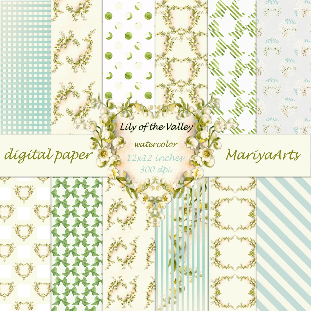 Lily of the Valley Paper Pack, Seamless Pattern, Background Textures ...