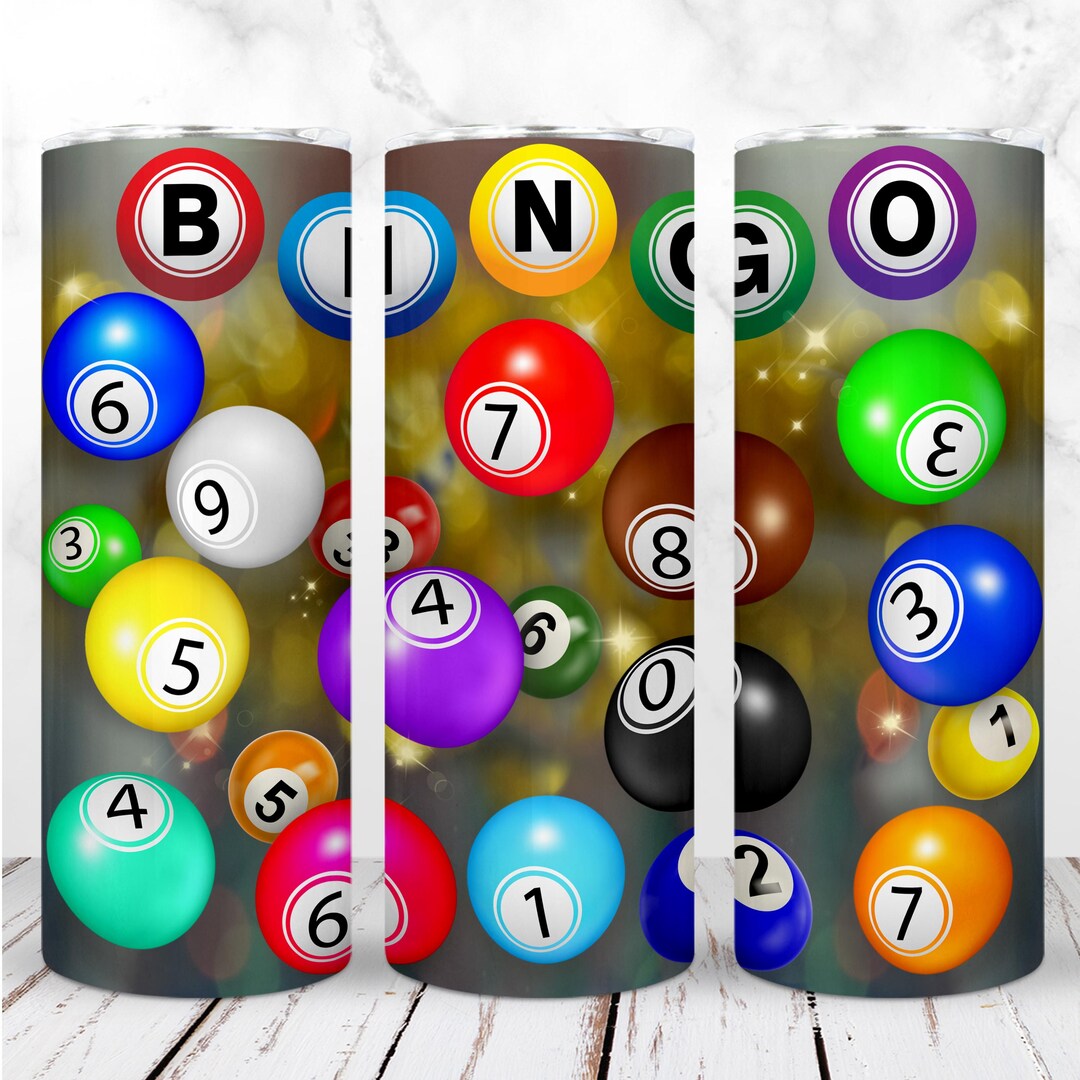 Bingo Tumbler Wrap PNG 20oz Skinny Tumbler Sublimation Design Bingo 3D ...