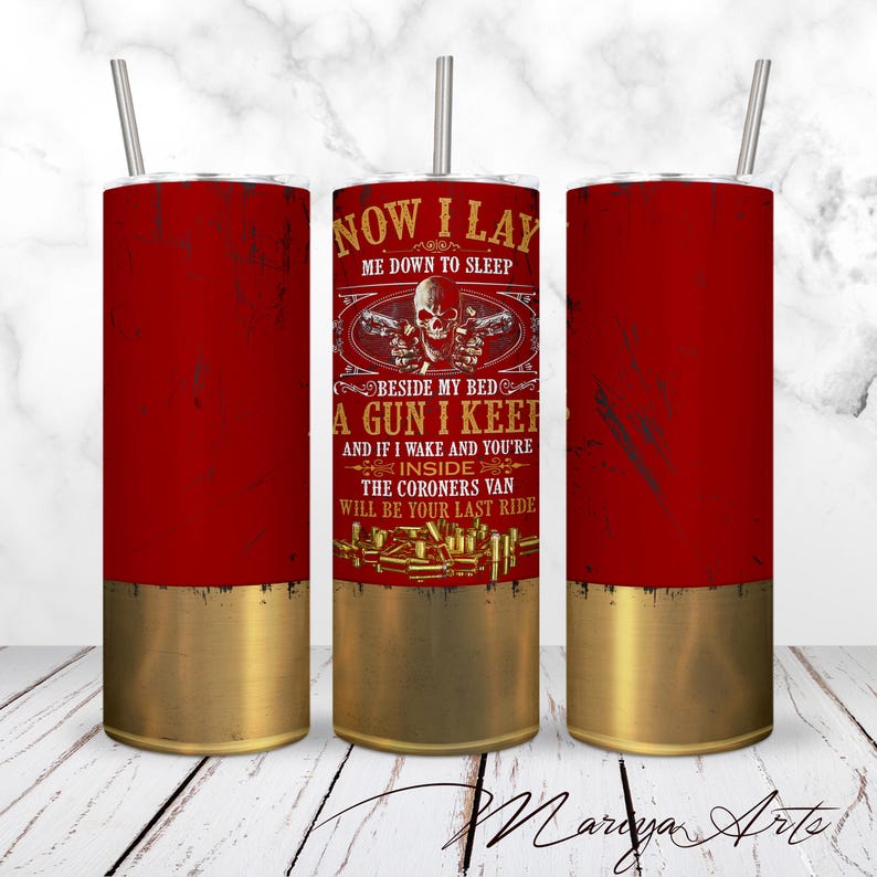 Shotgun Shell Tumbler Wrap PNG 20oz Skinny Tumbler Shotgun Rifle Bullet ...