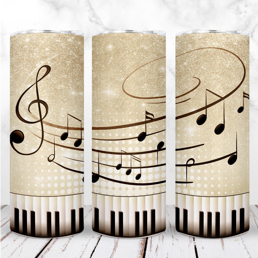 Music Tumbler Wrap PNG | Piano Keys, Notes (digital Download) - Etsy