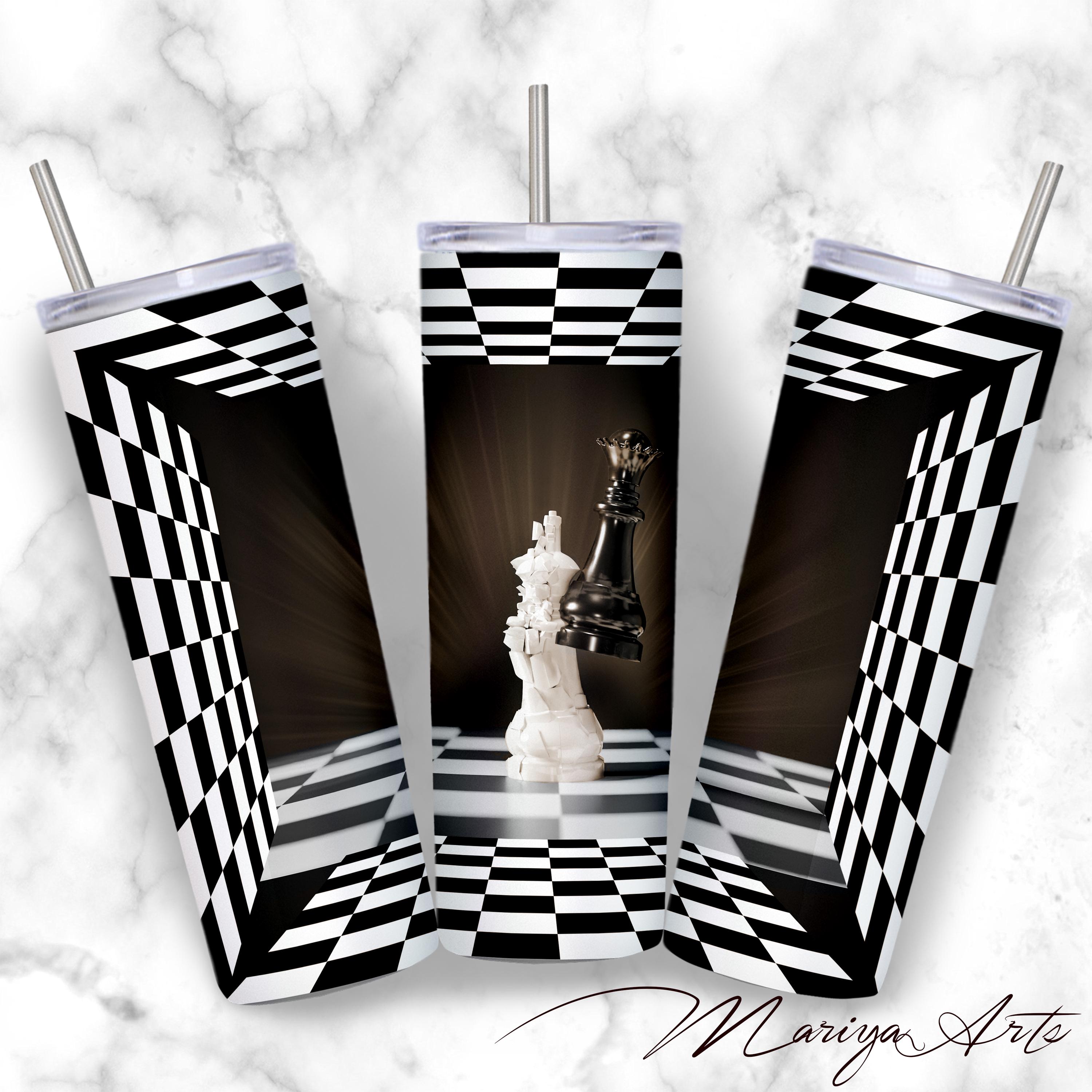 Chess Tumbler Wrap PNG Chess Game Seamless 20oz Skinny Tumbler Chess ...