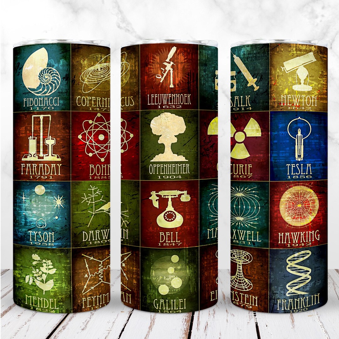 Science Tumbler Wrap PNG 20oz Skinny Tumbler Science Teacher Scientist ...