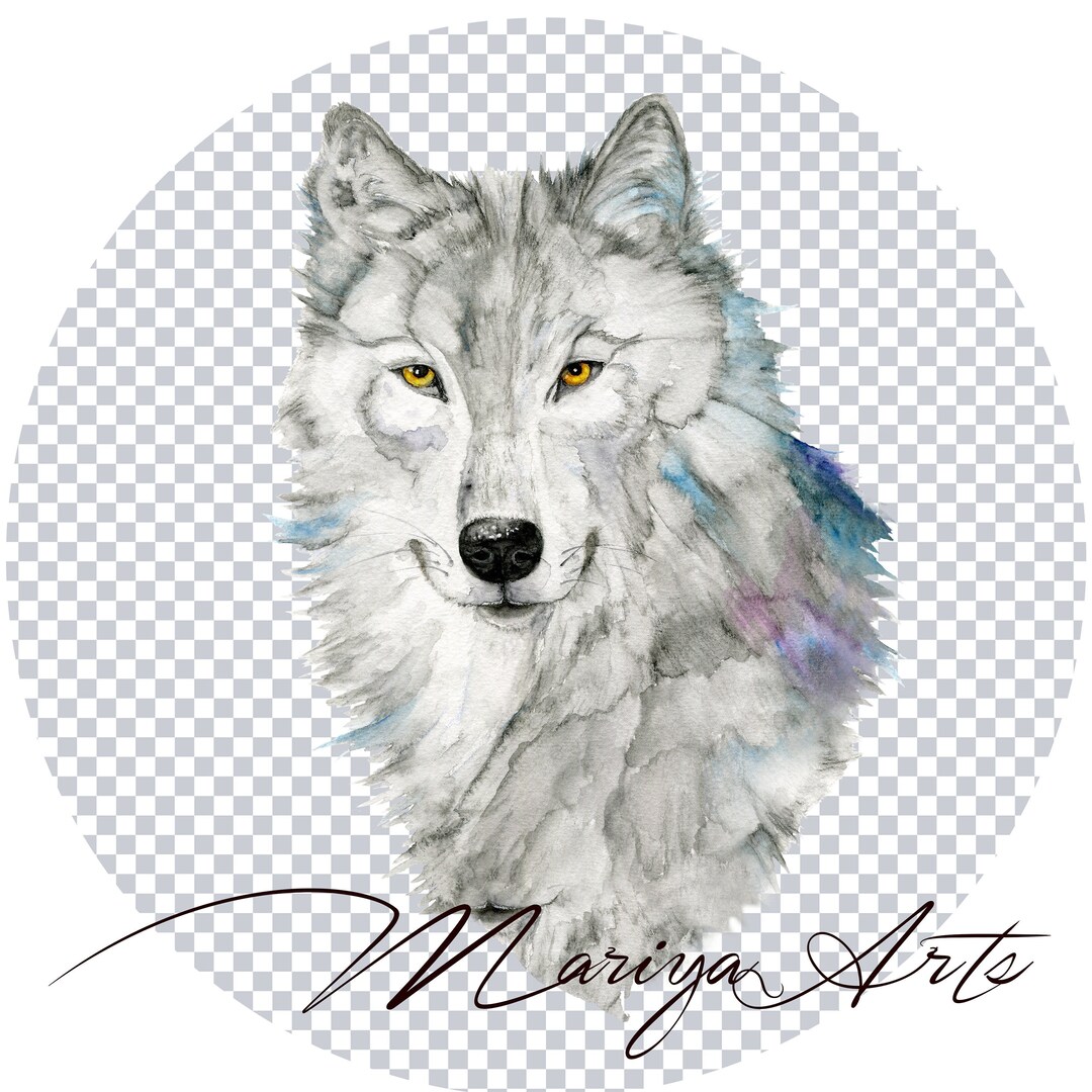 Wolf Watercolor Clipart Wolves Clipart Hand Painted Wolf Printable ...