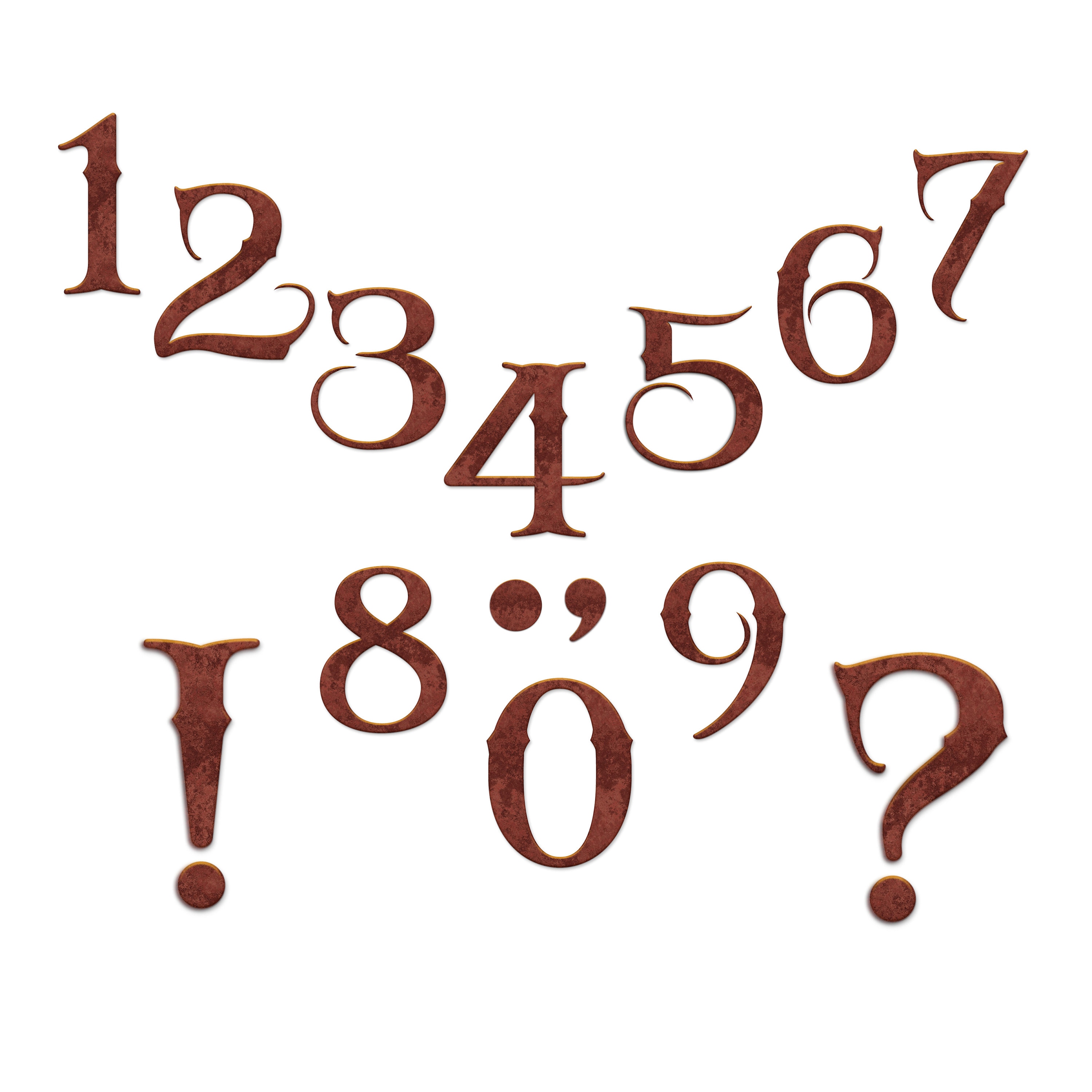 Old English Alphabet Letters and Numbers Rusty Metal Latin Alphabet A ...