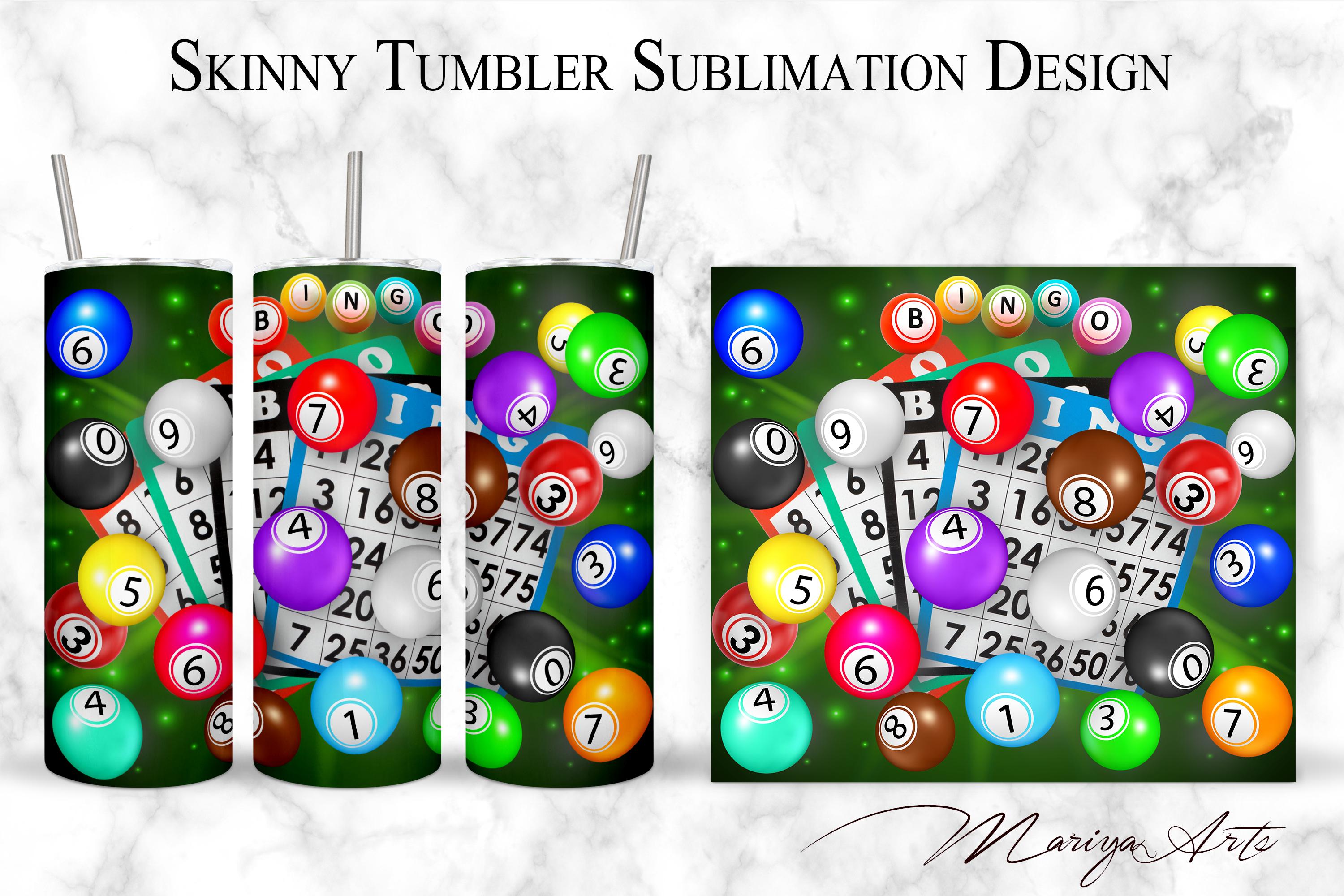 Bingo Tumbler Wrap PNG 20oz Skinny Tumbler Sublimation Design Bingo ...