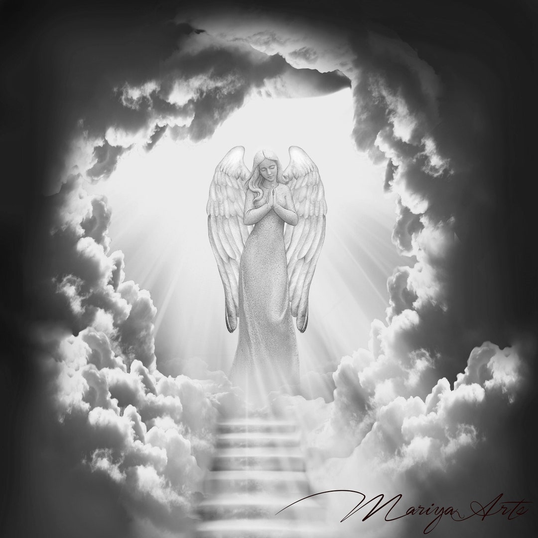 Praying Angel Stairs in Heaven Clipart Stairway to Heaven in Clouds ... Praying Angel Stairs in Heaven Clipart Stairway to Heaven in Clouds ...