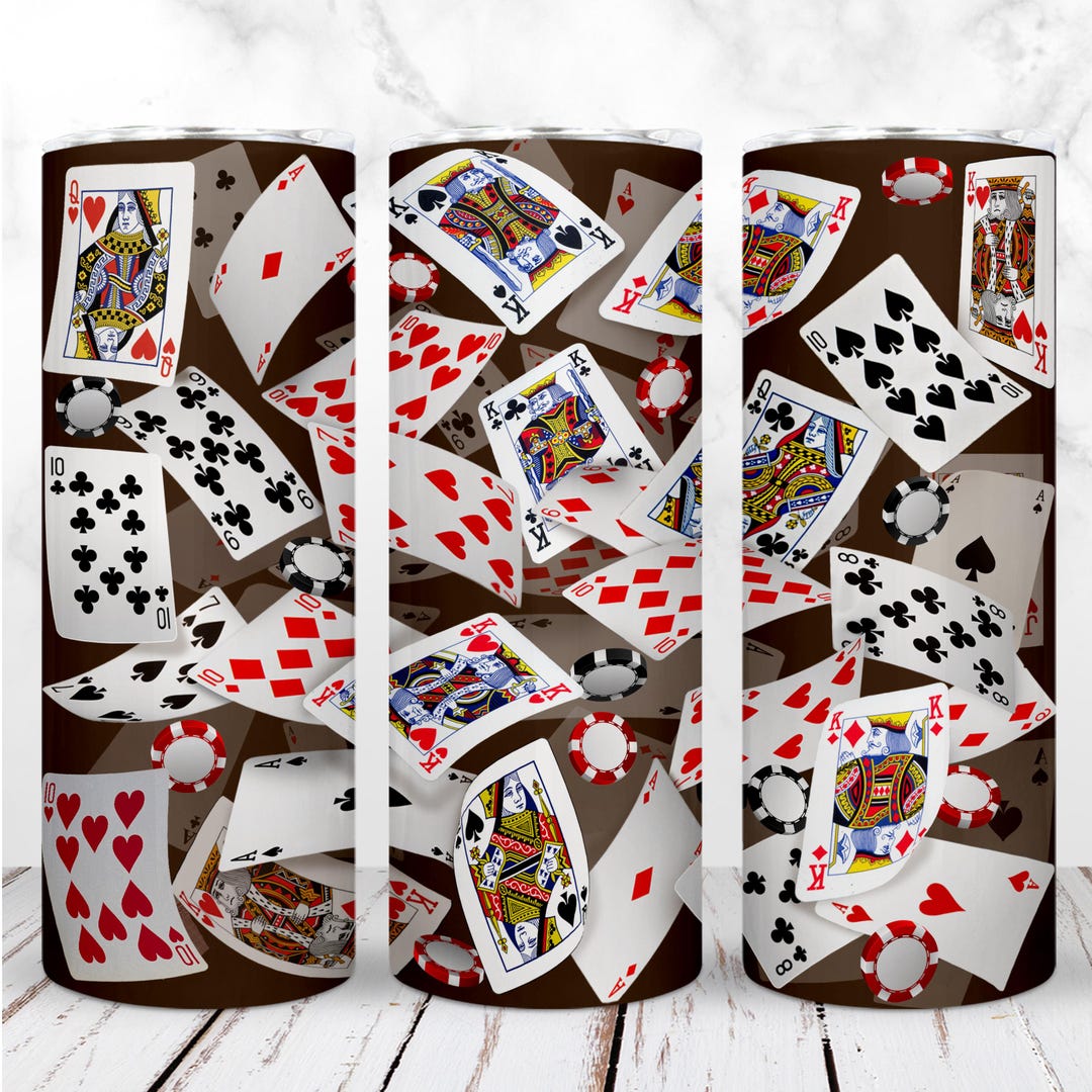 Playing Cards Tumbler Wrap PNG 20oz Skinny Tumbler Game Casino Chips 3D ...
