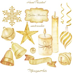 Gold Christmas Clipart PNG Glitter Golden Snowflake Christmas - Etsy