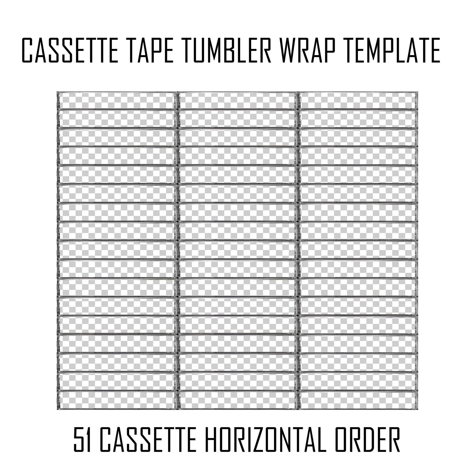 Cassette Tape Tumbler Wrap Template Empty Pattern Stencil Model Design ...