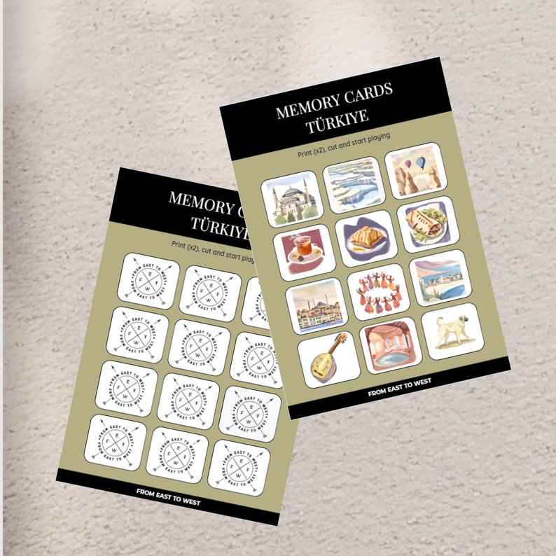 Memory Game Türkiye | Memory Cards Montessori | Educational Printables ...