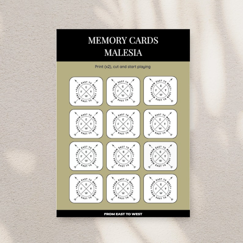 Memory Game Malesia | Memory Cards Montessori | Educational Printables ...