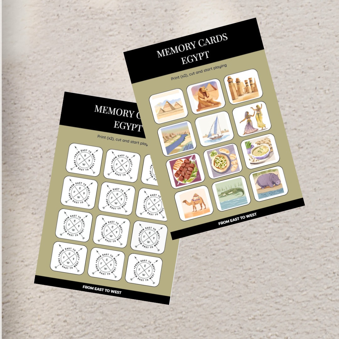 Memory Game Egypt | Memory Cards Montessori | Educational Printables ...