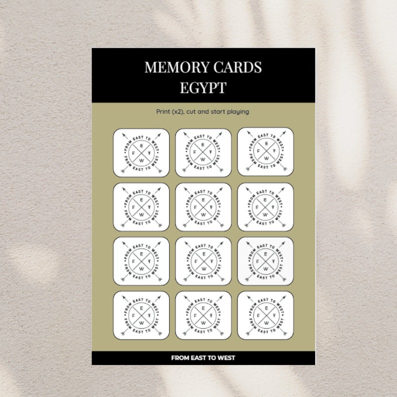 Memory Game Egypt | Memory Cards Montessori | Educational Printables ...
