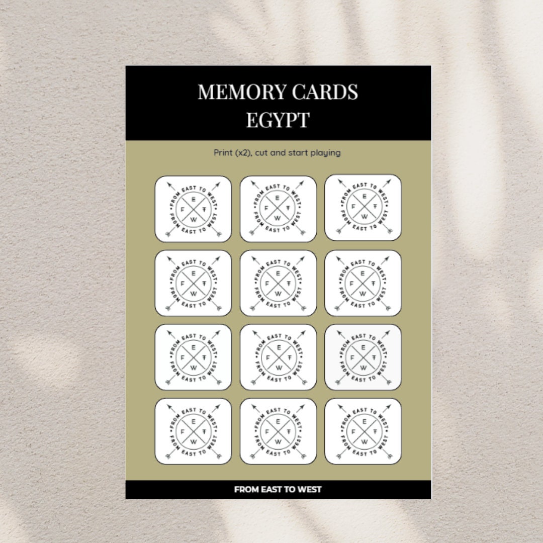 Memory Game Egypt | Memory Cards Montessori | Educational Printables ...