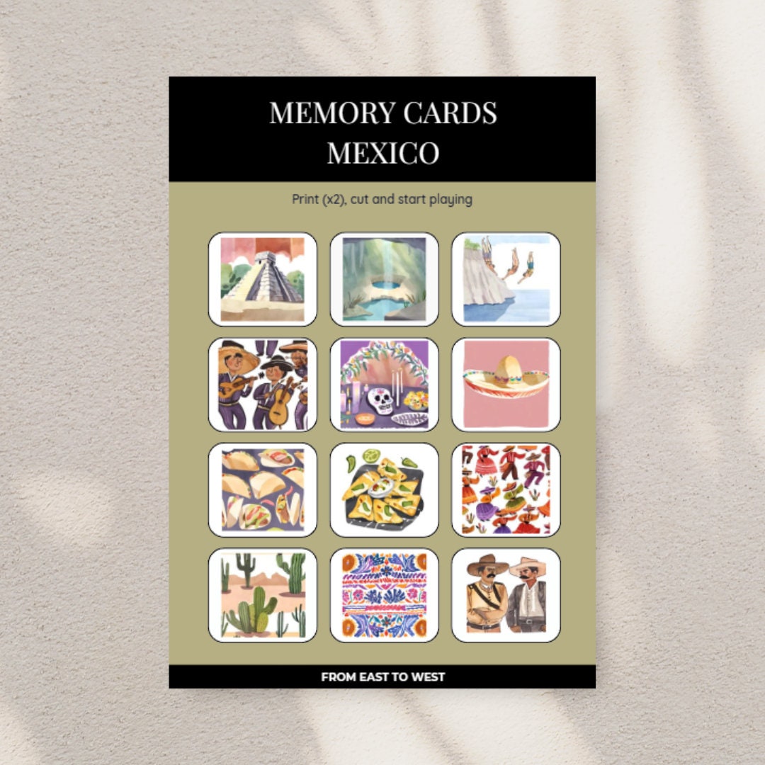 Memory Game Mexico | Memory Cards Montessori | Educational Printables ...