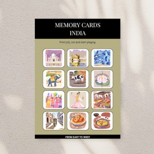 Memory Game India | Memory Cards Montessori | Educational Printables ...