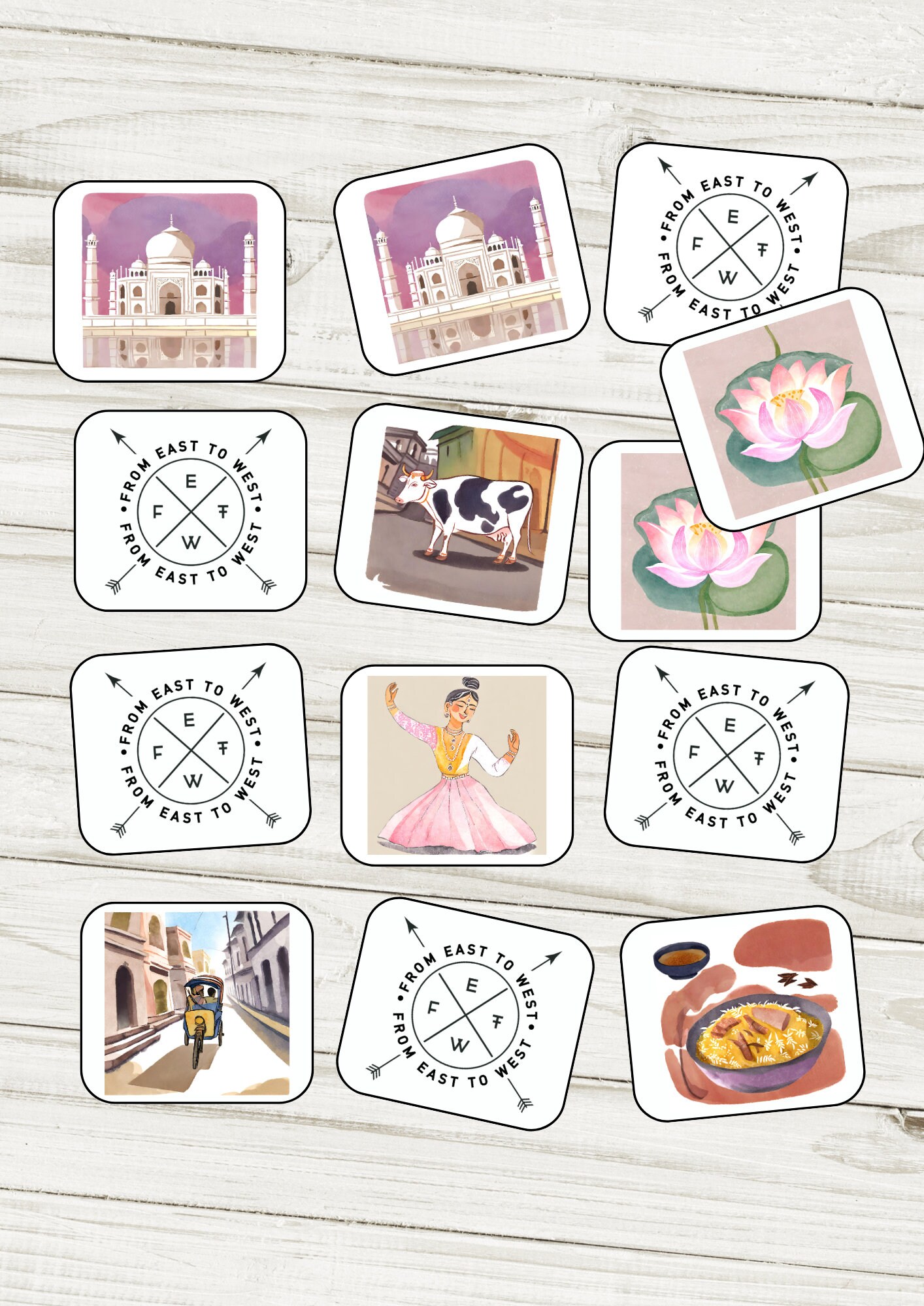 Memory Game India | Memory Cards Montessori | Educational Printables ...