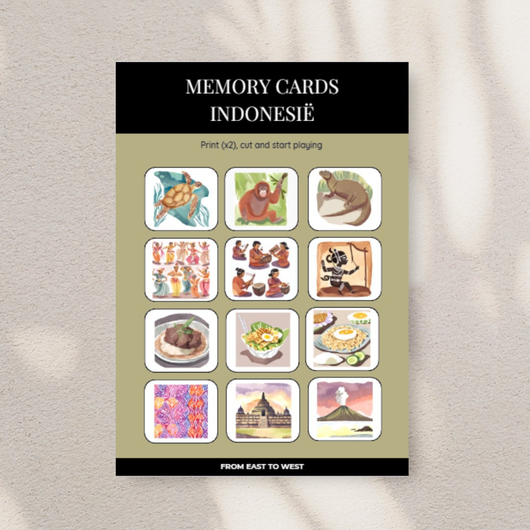 Memory Game Indonesia Memory Cards Montessori Educational Printables ...