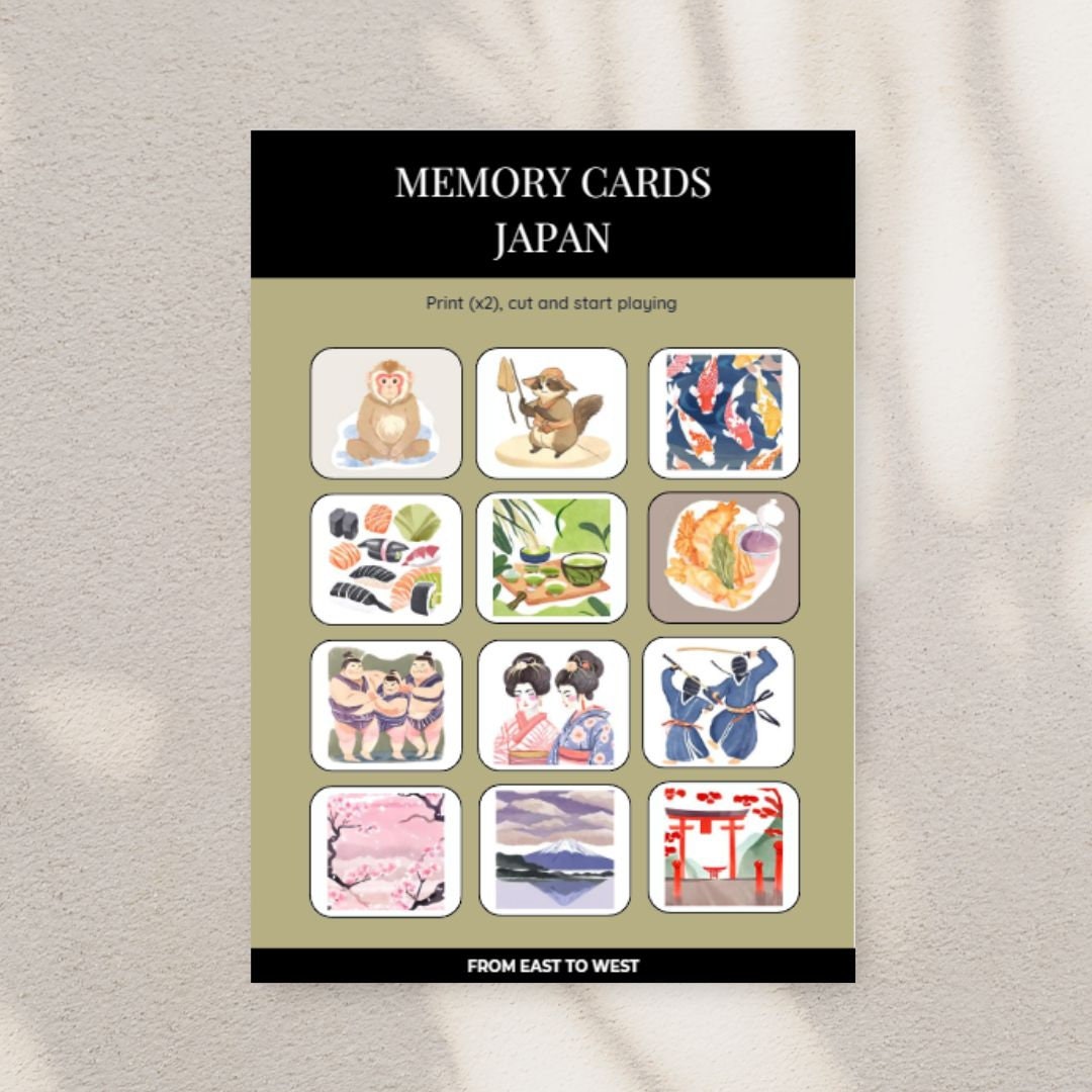 Memory Game Japan | Memory Cards Montessori | Educational Printables ...