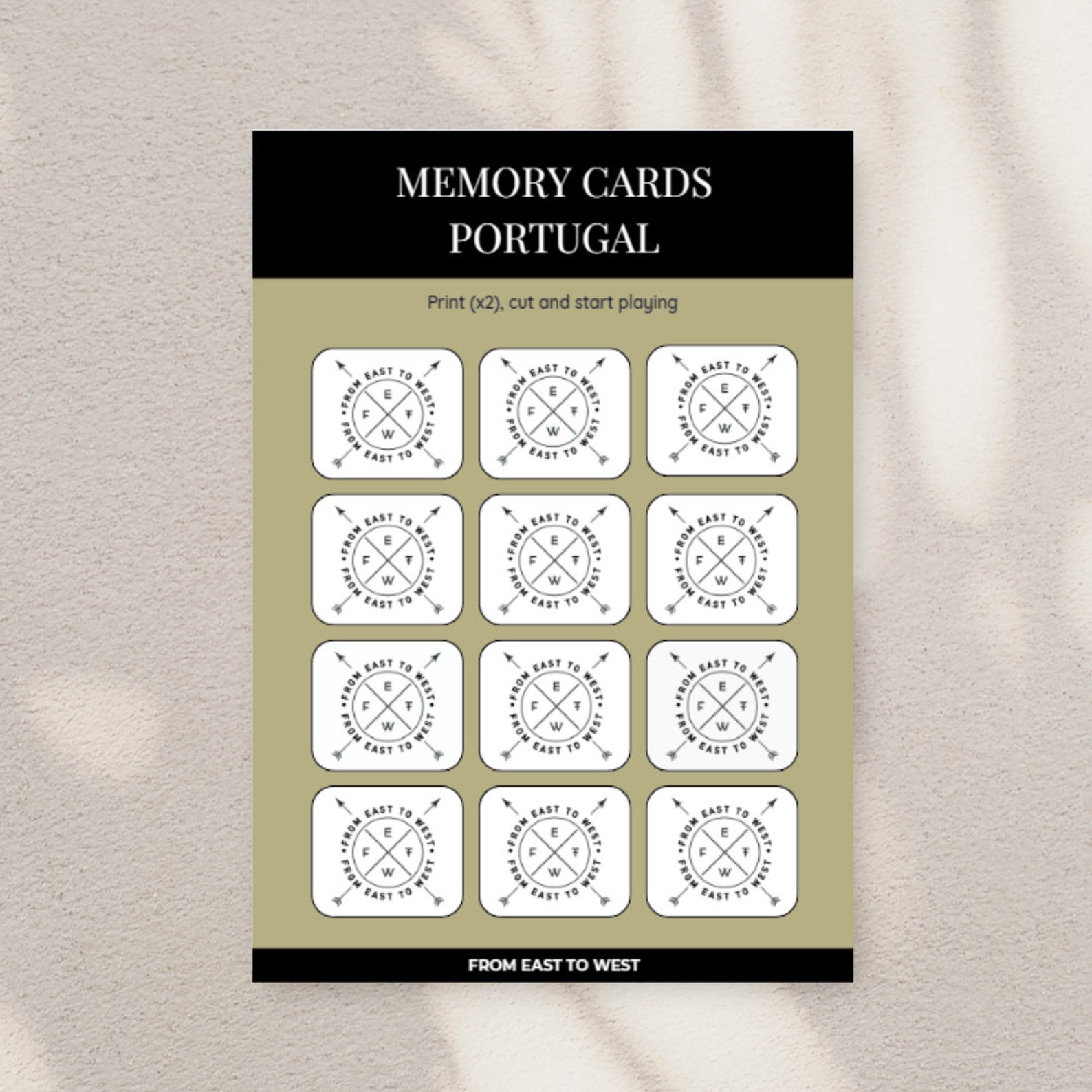 Memory Game Portugal | Memory Cards Montessori | Educational Printables ...