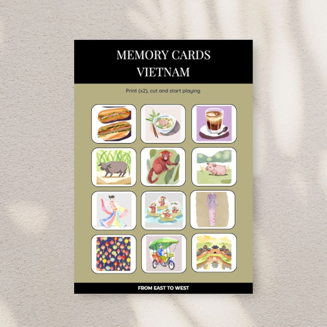 Memory Game Vietnam | Memory Cards Montessori | Educational Printables ...