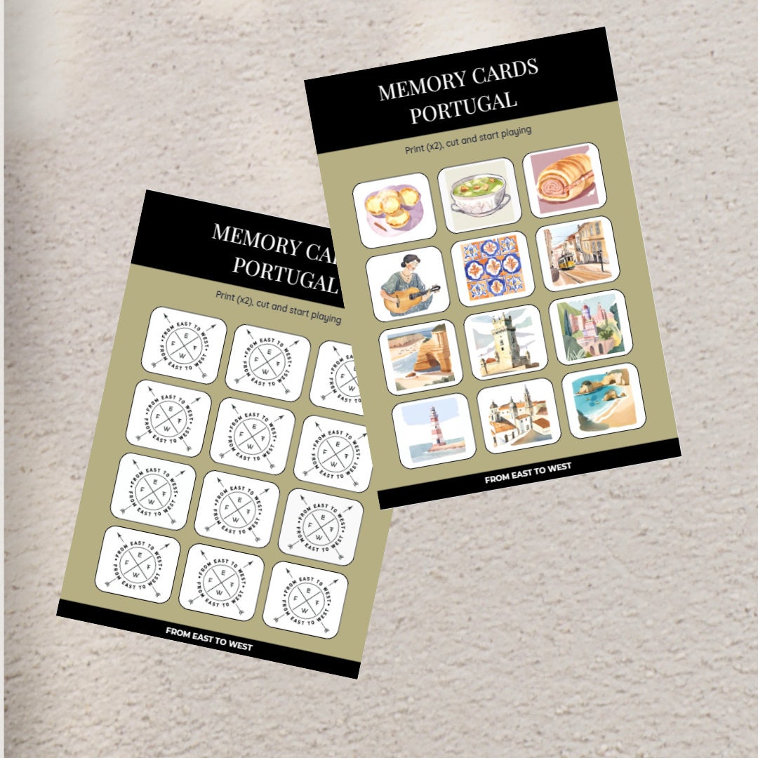 Memory Game Portugal | Memory Cards Montessori | Educational Printables ...