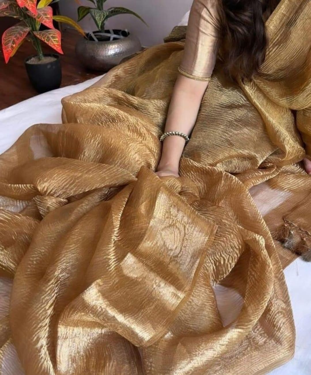 Banarasi Crushed Softy Tissue Silk - Etsy