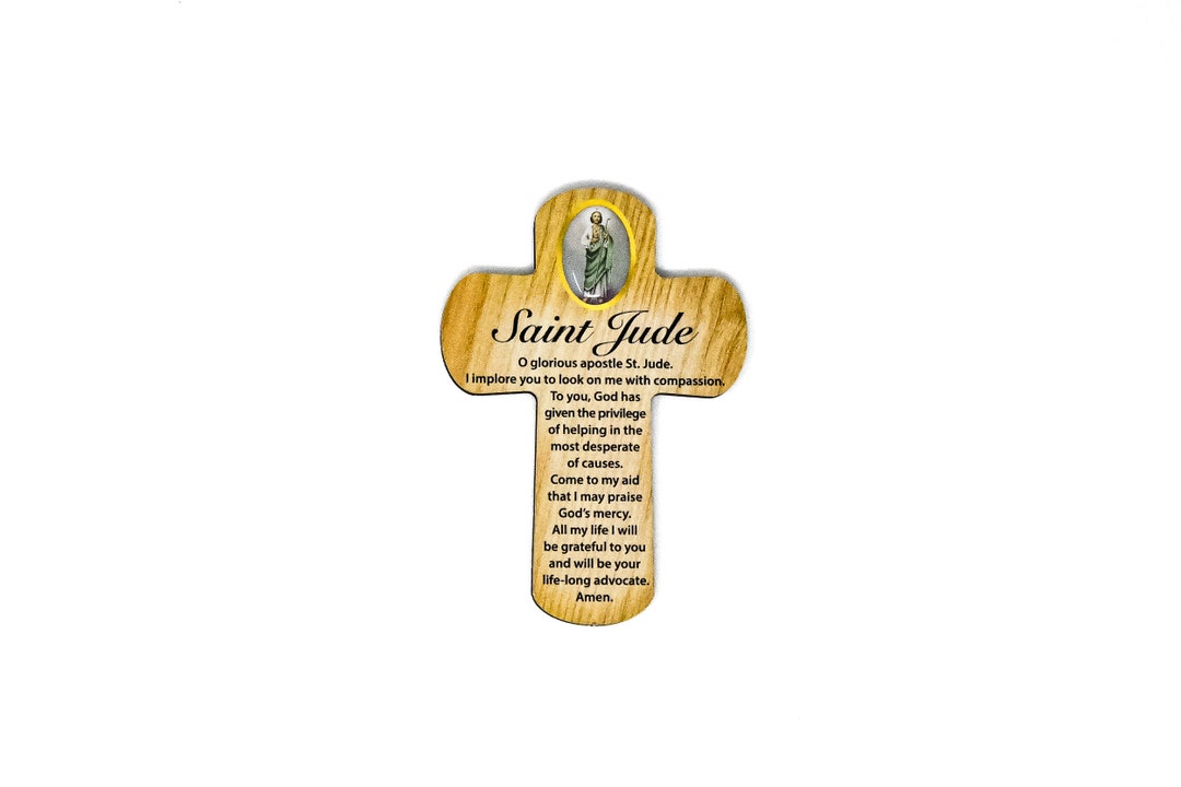 Saint Jude - Wooden Holding Cross - Etsy