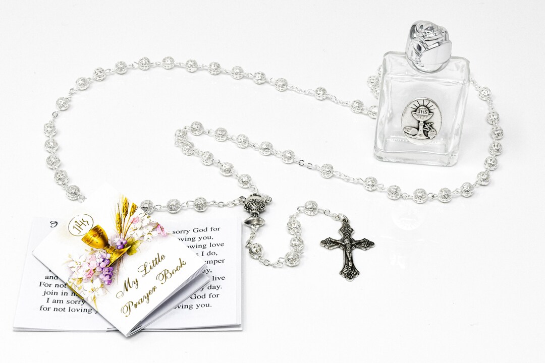 First Holy Communion Girl's Gift Set - Rosary & Bottle - Etsy