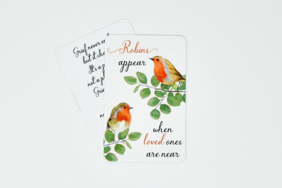 Robins Appear Near Loved Ones - Prayer Card - Etsy