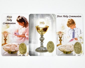 My First Holy Communion boy Personalized Laminated Prayer Cards Pack of ...