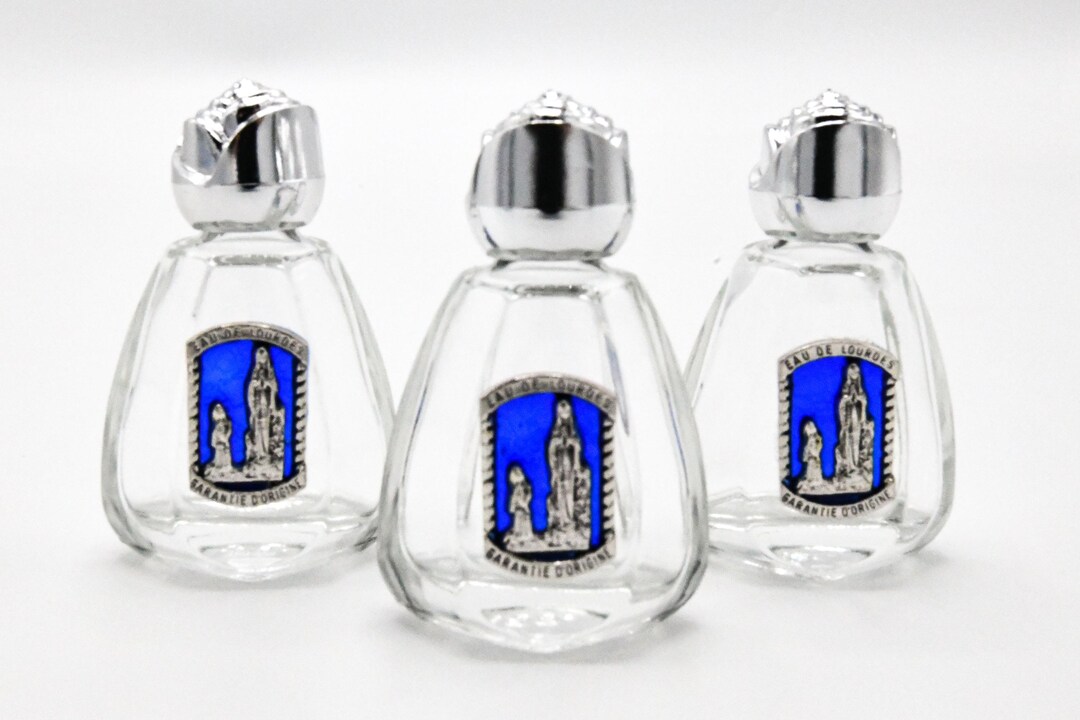 Lourdes Apparition Oval Blue Plaque Glass Lourdes Water Bottle - Etsy