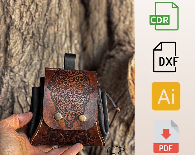 Pdf, Dxf, Cdr,ai Templates for Leather Medieval Coin Pouch, Leather ...