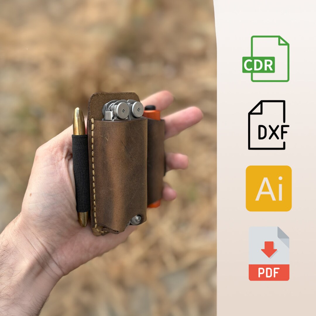 Pdf, Dxf, Cdr,ai Templates for Leatherman Wave Cady With Belt Clip PDF ...