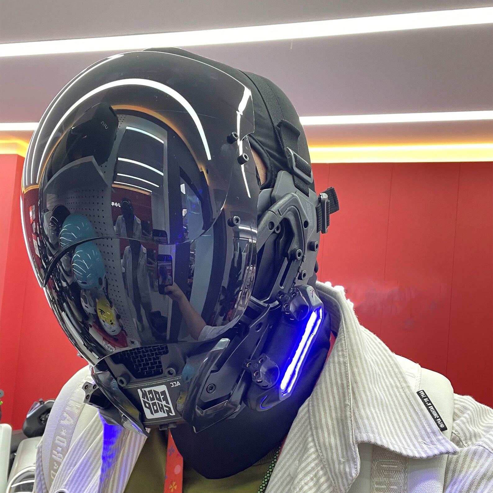 Cyberpunk Black Mask Technology Function Creative Props Mask Full Face ...