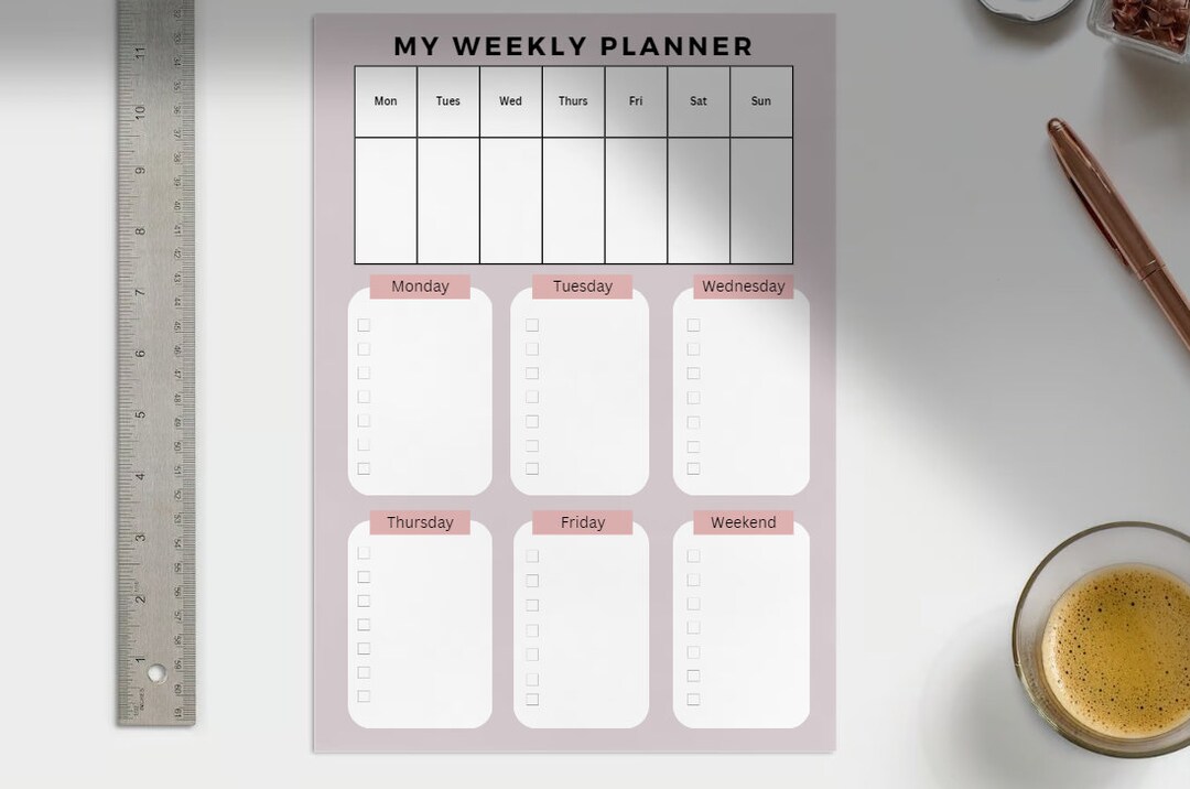 Printable / Downloadable Weekly Planner & to Do List *digital Only* - Etsy