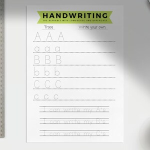 Downloadable / Printable Handwriting Worksheet A Z digital Copy Only ...
