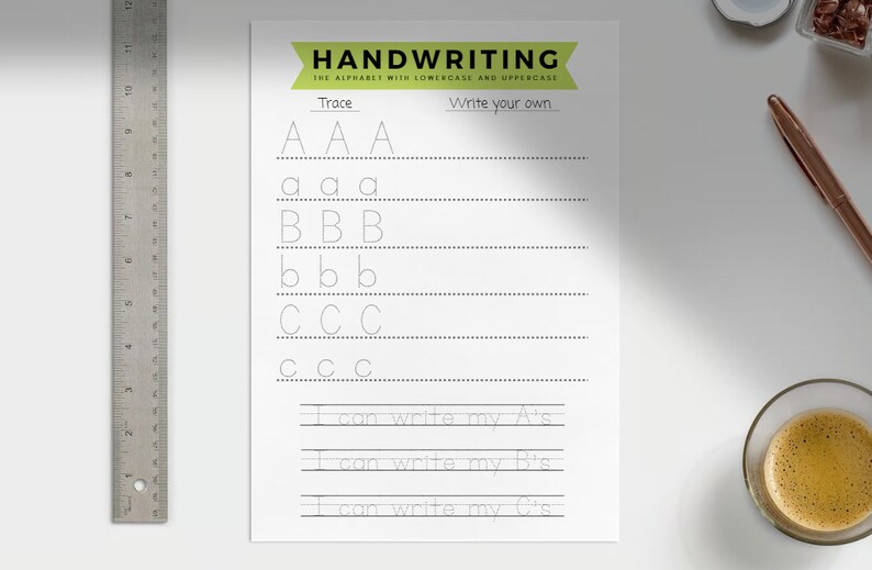 Downloadable / Printable Handwriting Worksheet A Z digital Copy Only ...