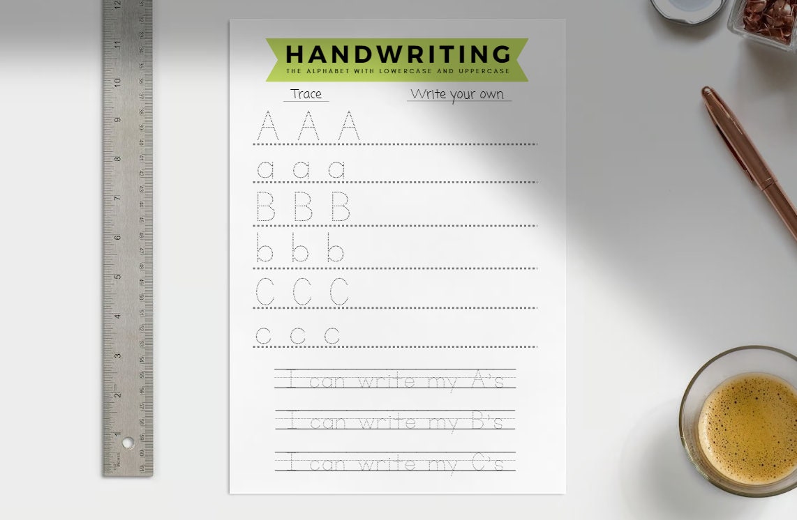 Downloadable / Printable Handwriting Worksheet A Z digital Copy Only ...