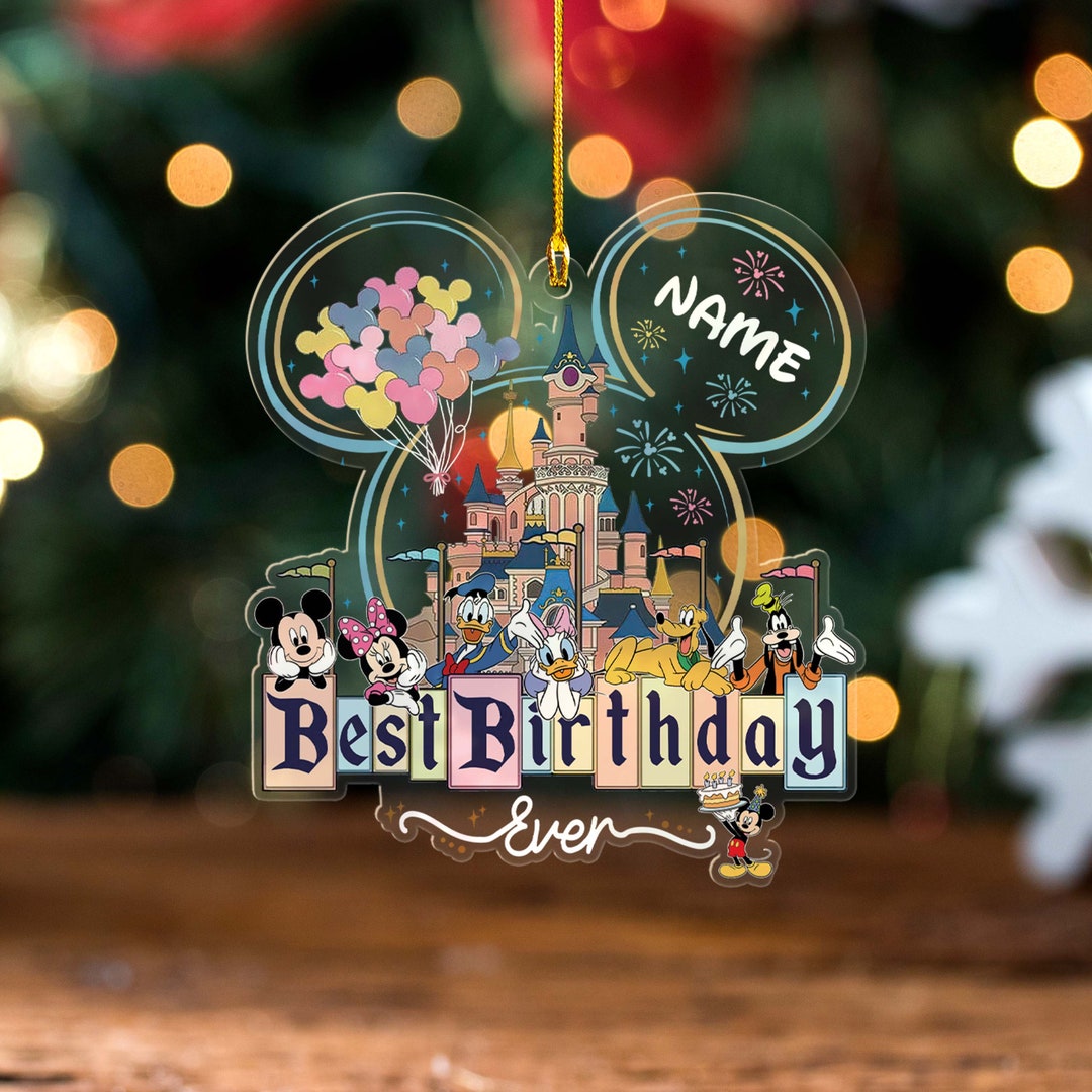 Disney Ornament Custom Disney Christmas Birthday Ornament Etsy