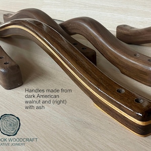 300mm 12” Dark American Walnut Wood Grab Bar or Stair Handrail Wall ...