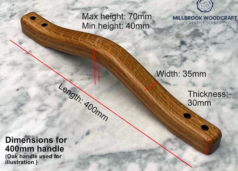 400mm 15.75” Solid Wood Grab Bar or Stair Handrail Wall Mounted - Etsy