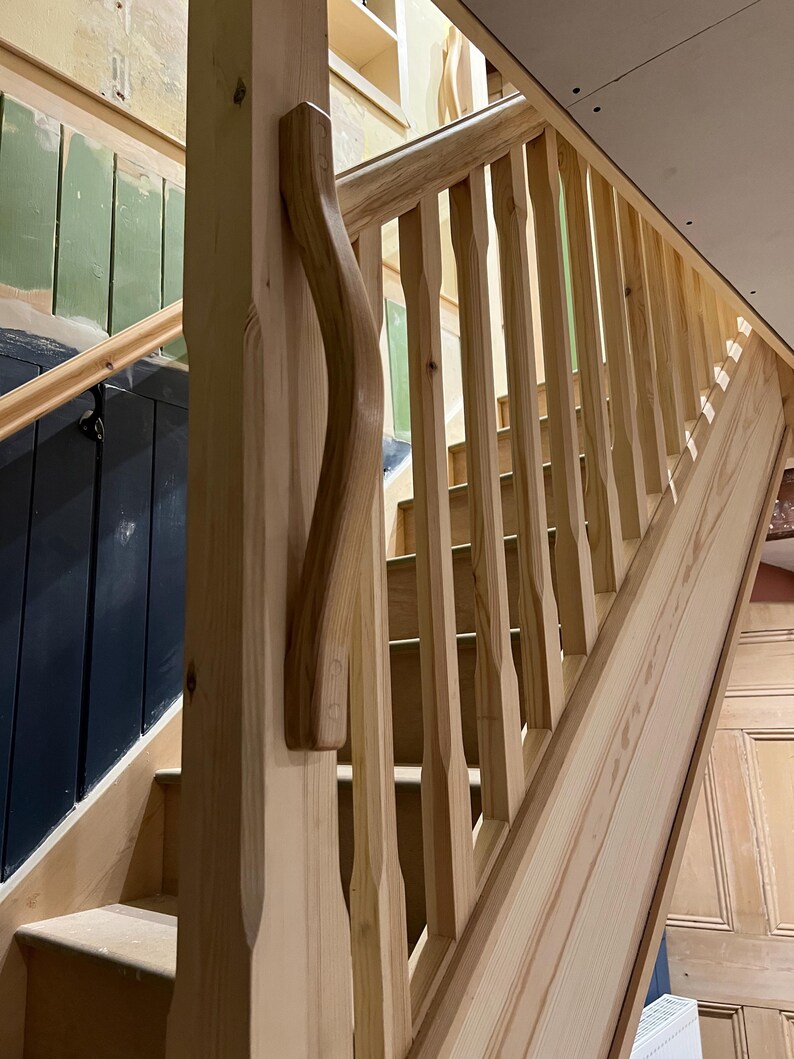 500mm/19 3/4” Stylish, Solid Wood Handrail, Handle or Grab Bar, Wall ...