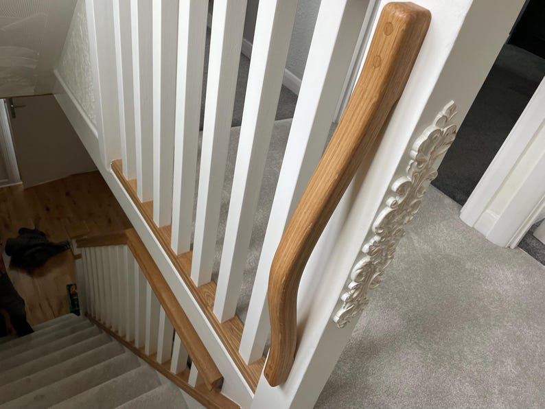 500mm/19 3/4” Stylish, Solid Wood Handrail, Handle or Grab Bar, Wall ...