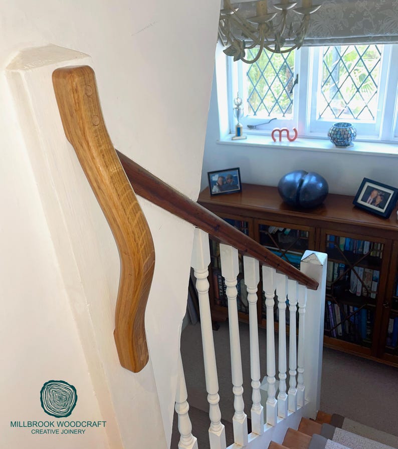 400mm 15.75” Solid Wood Grab Bar or Stair Handrail Wall Mounted - Etsy