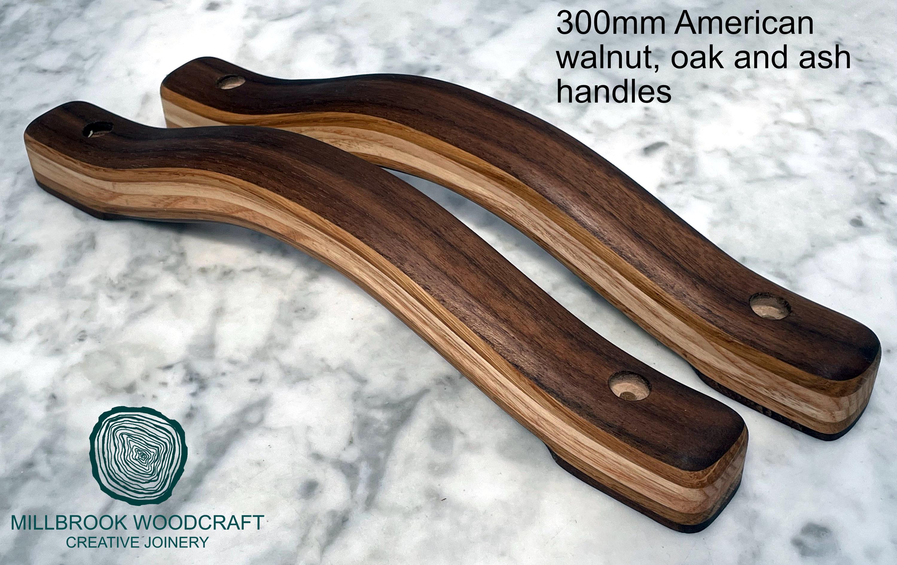 300mm 12” Solid Dark American Walnut Wood Grab Bar or Stair Handrail ...
