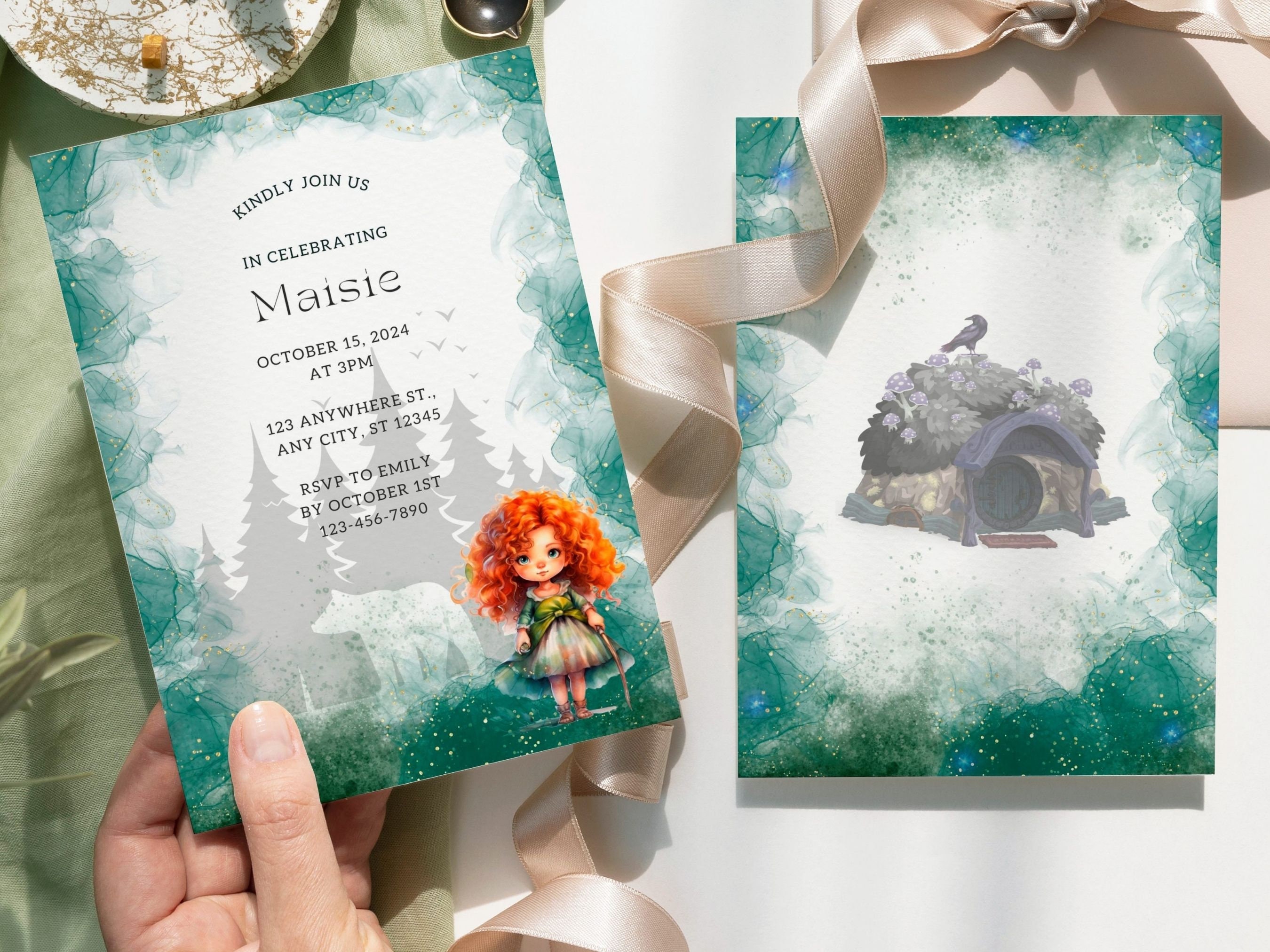Princess Merida Birthday Party Invitations Brave-themed - Etsy