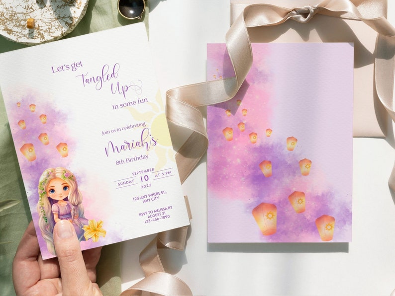 Rapunzel Tangled Birthday Invitation Digital Printable Party Invite ...
