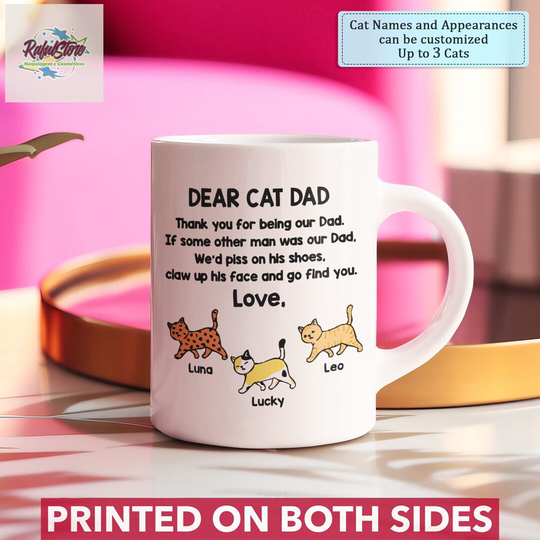 Personalized Cat Mug, Dear Cat Mom Cat Dad Mug, Funny Cat Lover Gift ...